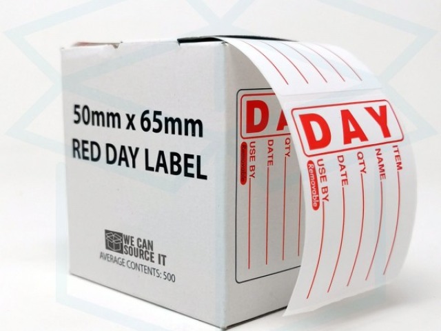 Red Day Labels | DAY LABLES | Gellings Isle of Man